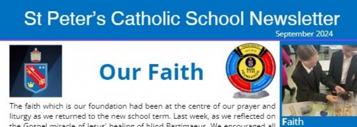 St Peter's Catholic School - 2023.24 Newsletters
