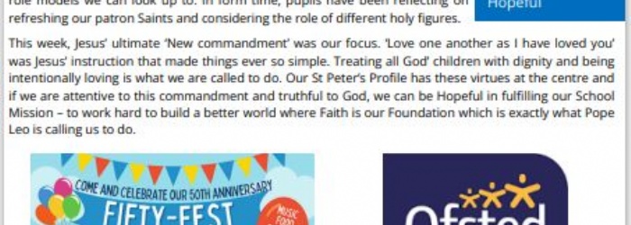St Peter's Catholic School - May 2025 Newsletter